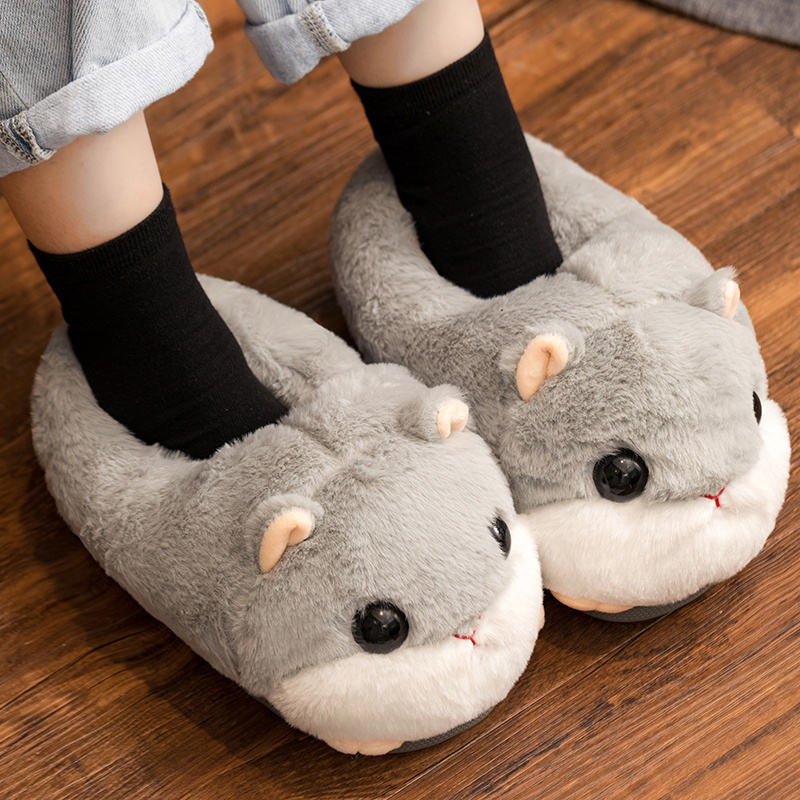 Cozy Cartoon Hamster Slippers – Plushy Planet